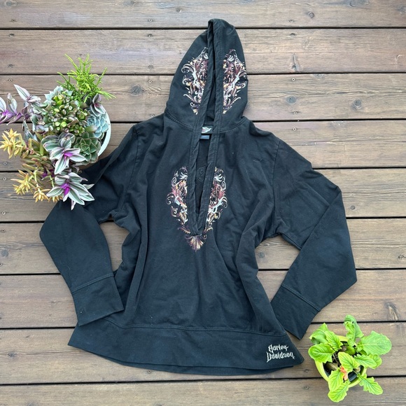 Harley-Davidson | Sweaters | Harley Davidson Deep V Hoodie Xl | Poshmark